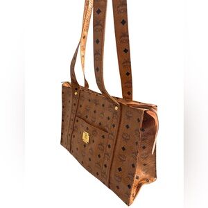 MCM | Bags | Mcm Cognac Monogram Tote | Poshmark